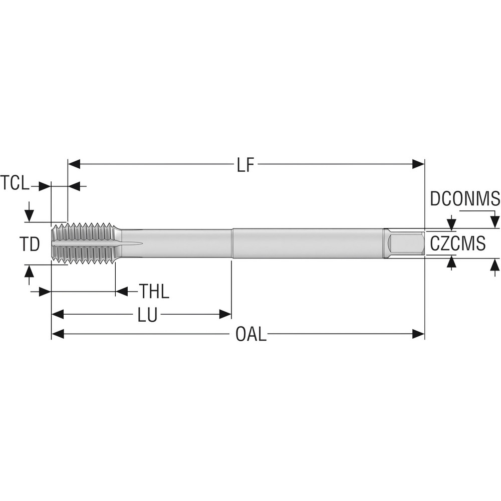 Seco - Thread Forming Tap: M12x1.75 Metric, 6GX Class of Fit, Modified ...