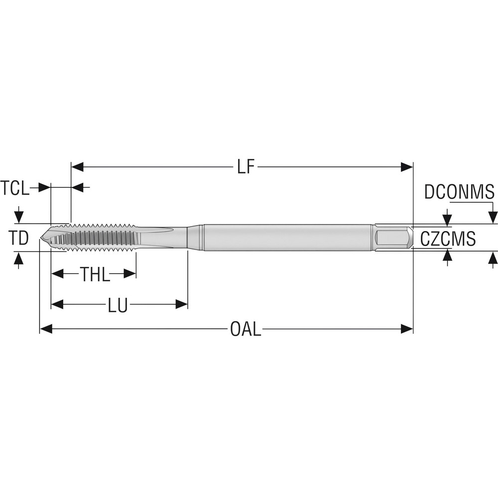 Seco - Straight Flute Tap: M9 Metric, 3 Flute, Modified Bottoming ...