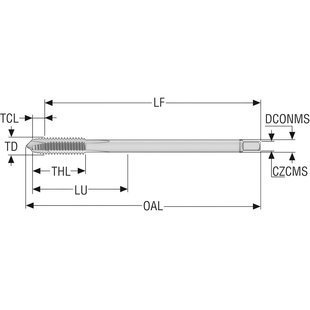 Seco - Straight Flute Tap: M3 Metric, 3 Flute, Modified Bottoming ...