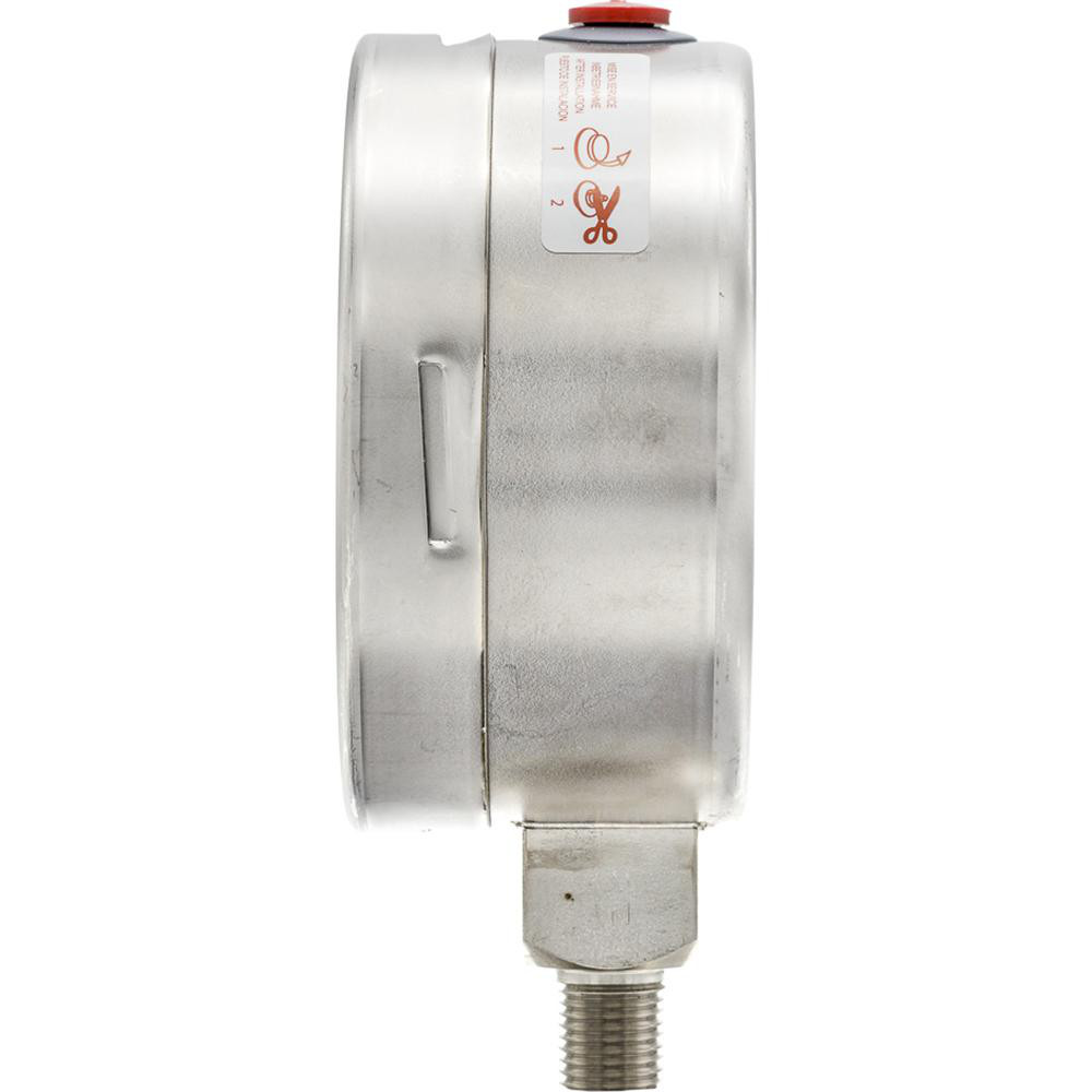 Bourdon - Pressure Gauge: 4" Dial Dia, 0 to 200 psi, 1/4" NPT, Lower Mount | MSC Direct