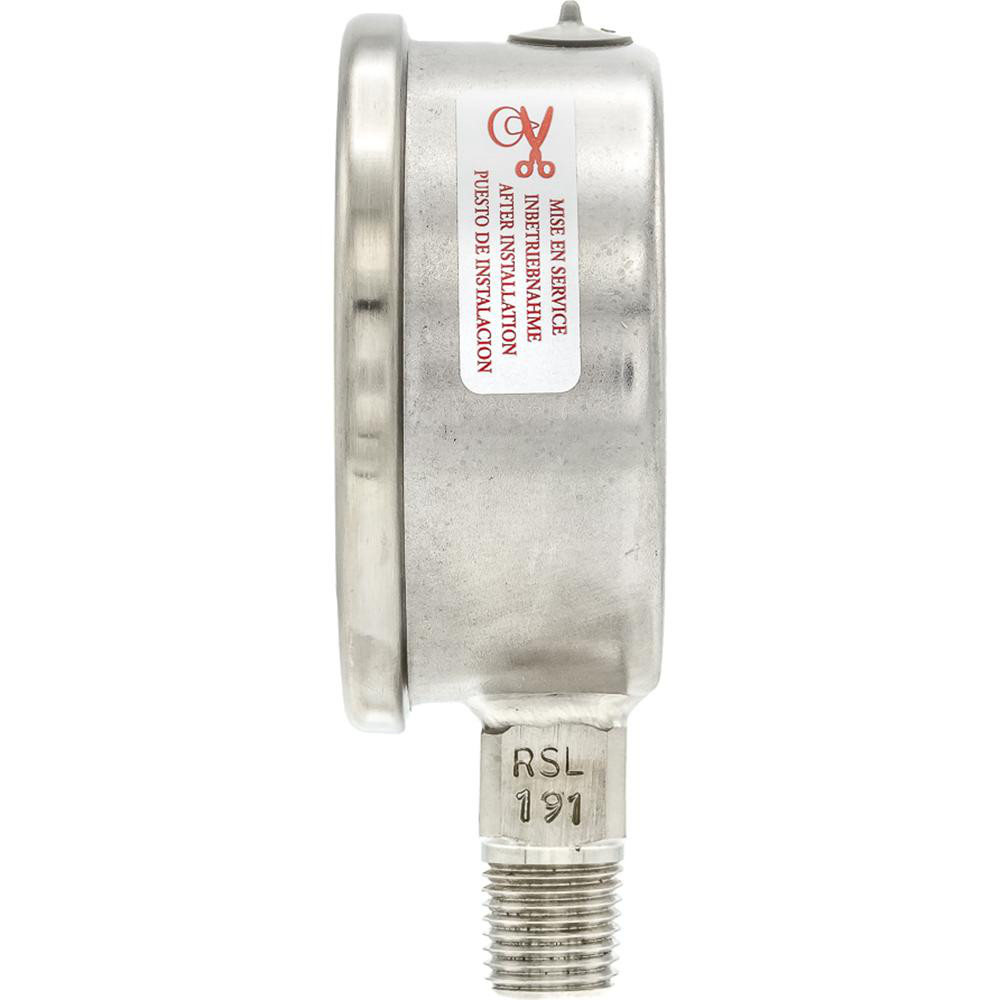 Bourdon - Pressure Gauge: 2-1/2" Dial Dia, 0 to 400 psi, 1/4" NPT, Lower Mount | MSC Direct