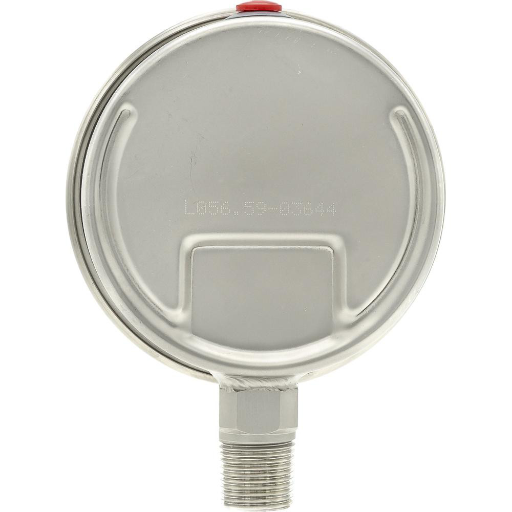 Bourdon - Pressure Gauge: 4" Dial Dia, 0 to 30 psi, 1/2" NPT, Lower Mount | MSC Direct