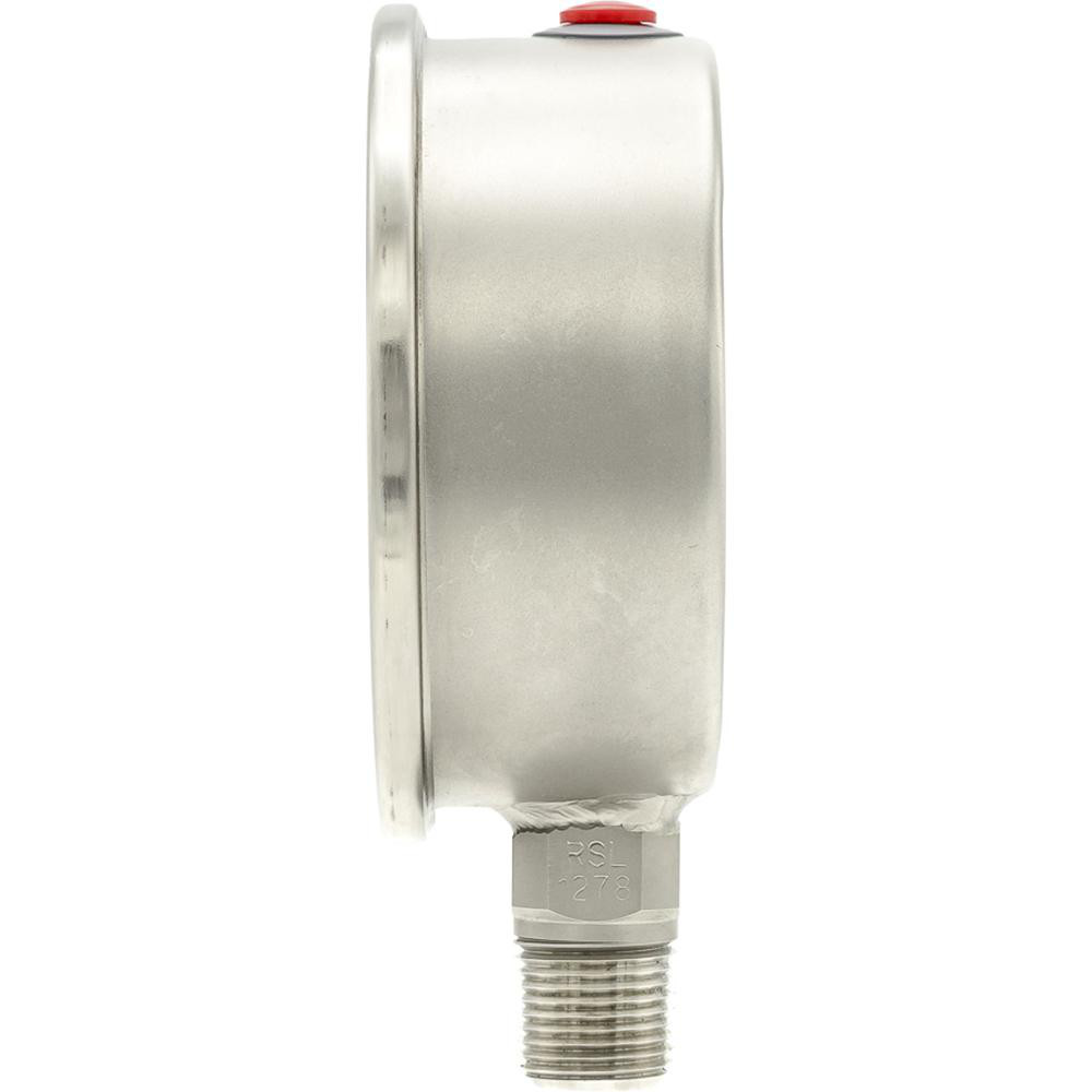 Bourdon - Pressure Gauge: 4" Dial Dia, 0 to 400 psi, 1/2" NPT, Lower Mount | MSC Direct