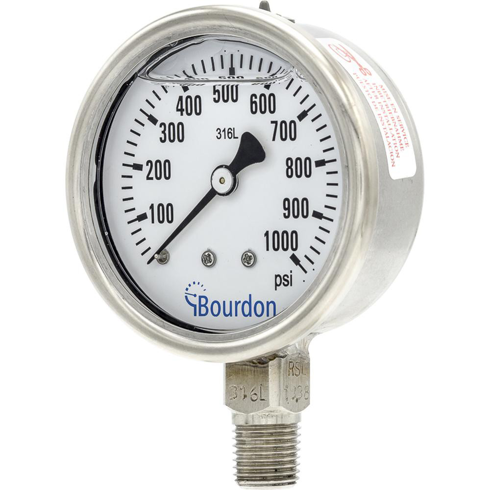 Bourdon - Pressure Gauges; Gauge Type: Commercial Pressure Gauges ...