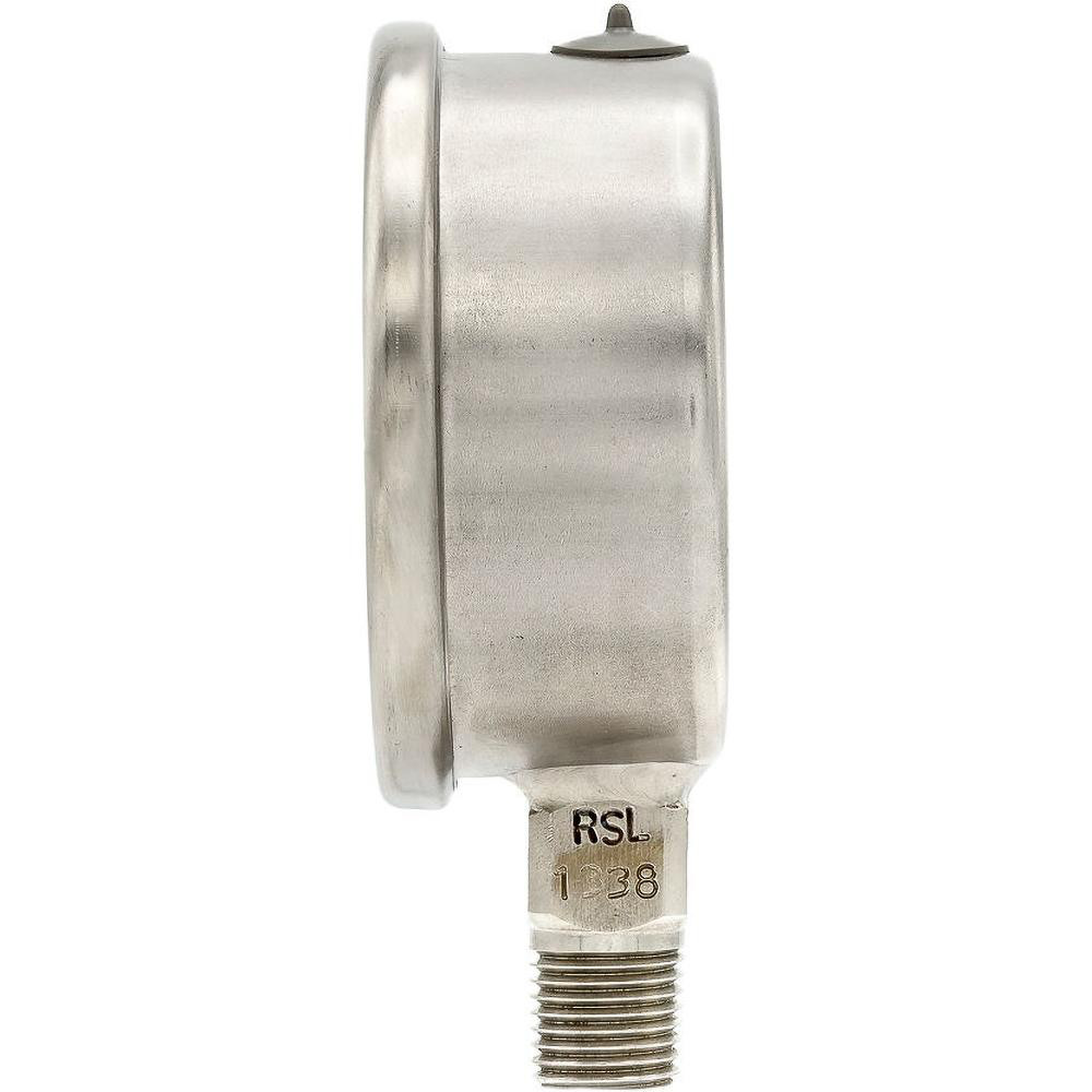 Bourdon - Pressure Gauge: 2-1/2" Dial Dia, 0 to 160 psi, 1/4" NPT, Lower Mount | MSC Direct