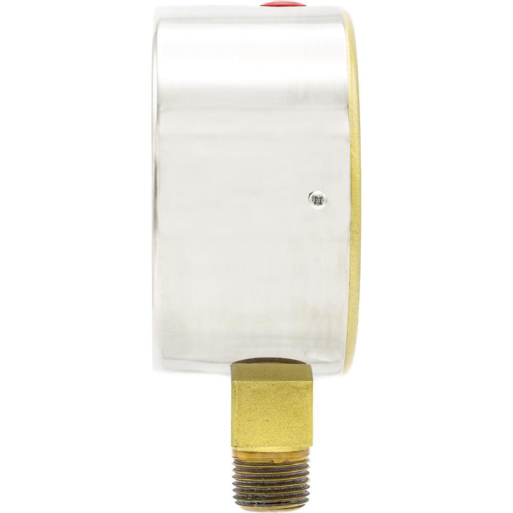 Bourdon - Pressure Gauge: 4" Dial Dia, 0 to 600 psi, 1/2" NPT, Lower Mount | MSC Direct