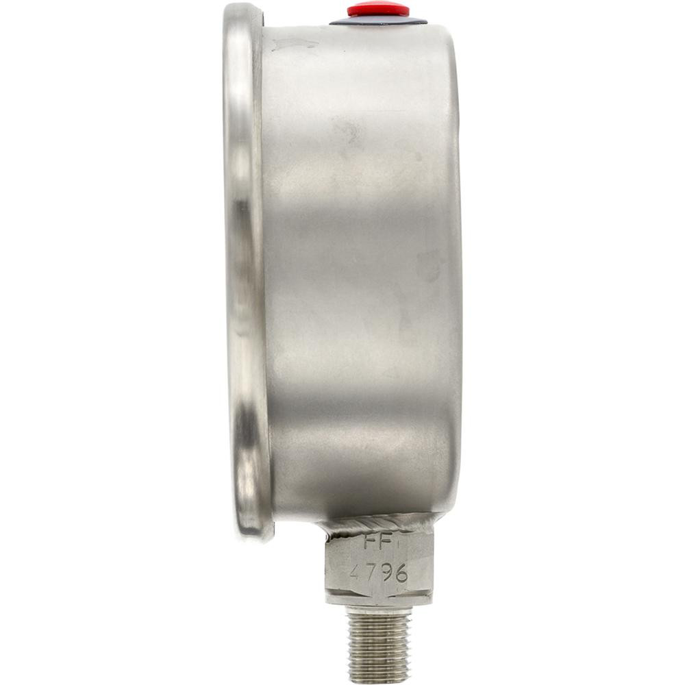Bourdon - Pressure Gauge: 4" Dial Dia, 0 to 100 psi, 1/4" NPT, Lower Mount | MSC Direct