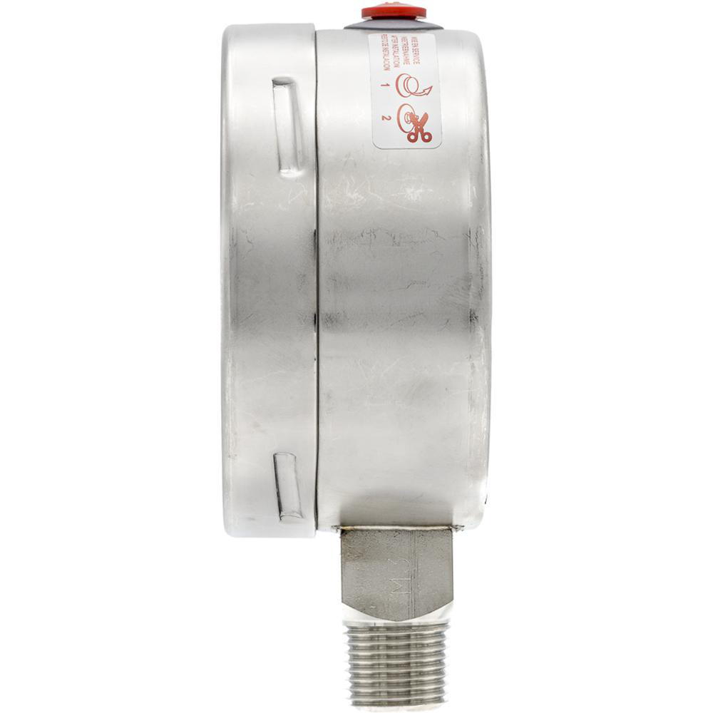 Bourdon - Pressure Gauge: 4" Dial Dia, 0 to 160 psi, 1/2" NPT, Lower Mount | MSC Direct