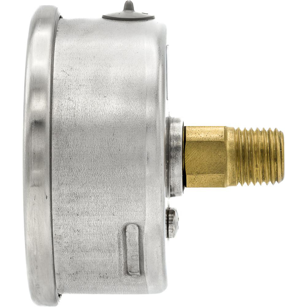Bourdon - Pressure Gauge: 2-1/2" Dial Dia, 0 to 2,000 psi, 1/4" NPT, Center Back Mount | MSC Direct