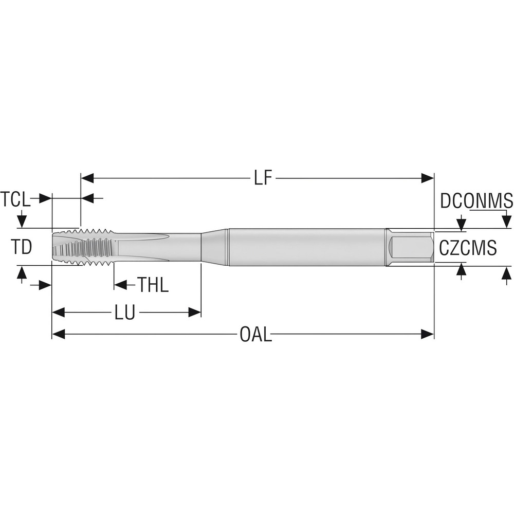 Seco - Straight Flute Tap: M6 Metric, 3 Flute, Modified Bottoming ...