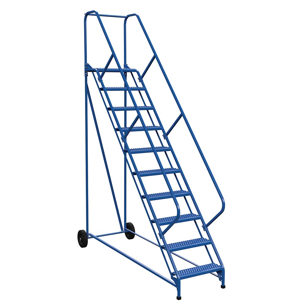 Vestil - Steel Folding Rolling Ladder: Type Type IA, 100" Platform, 10 ...