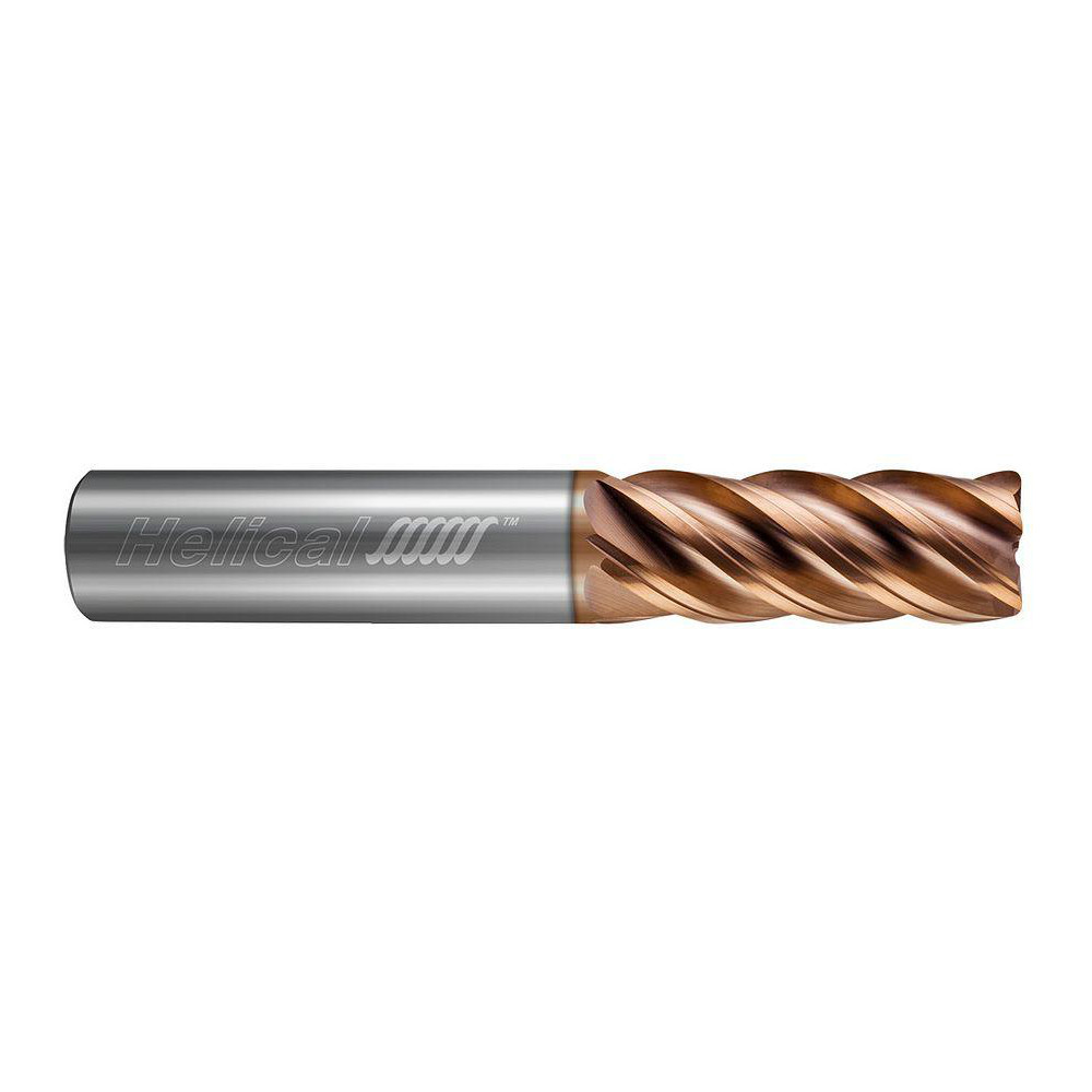 Helical Solutions - Corner Radius End Mill: 1/8" Dia, 3/4" LOC, 0.0100" Radius, 5 Flute, Solid ...