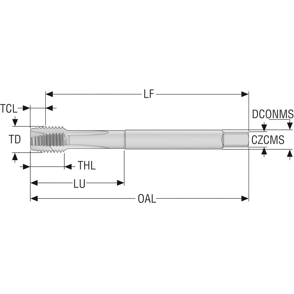 Seco - Straight Flute Tap: MF14x1.5 Metric Fine, 3 Flute, Modified ...