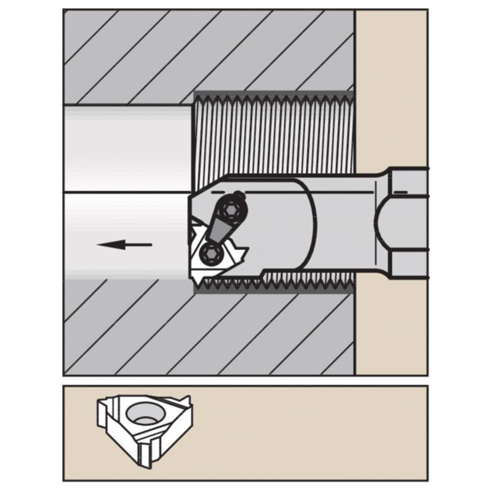 Widia - Indexable Threading Toolholder: Internal, Right Hand, Uses 3 ...