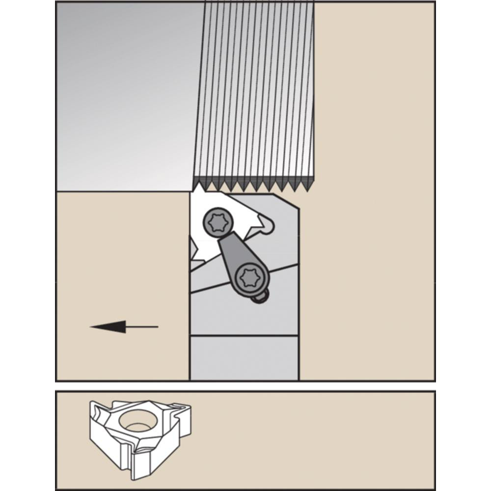 Widia - Indexable Threading Toolholder: External, Right Hand, Uses 4 ...