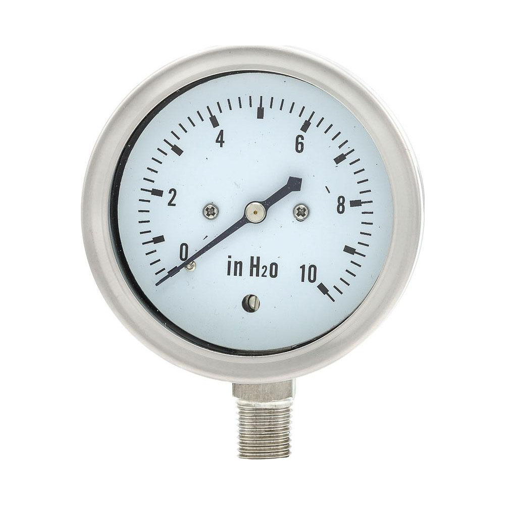 PIC Gauges - Pressure Gauge: 2-1/2" Dial Dia, 0 to 1 psi, 1/4" MNPT, Lower Mount | MSC Direct