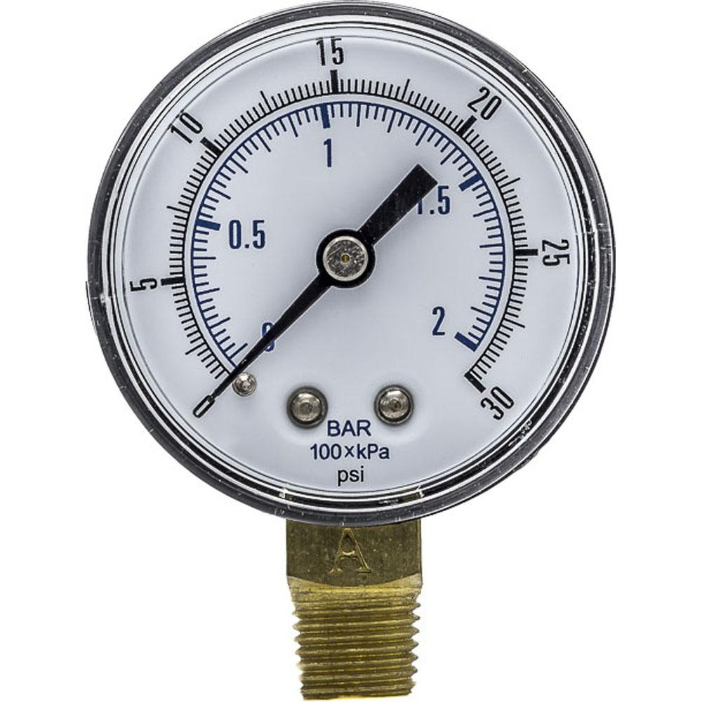PIC Gauges - Pressure Gauge: 2" Dial Dia, 0 to 30 psi, 1/4" BSPT, Lower ...