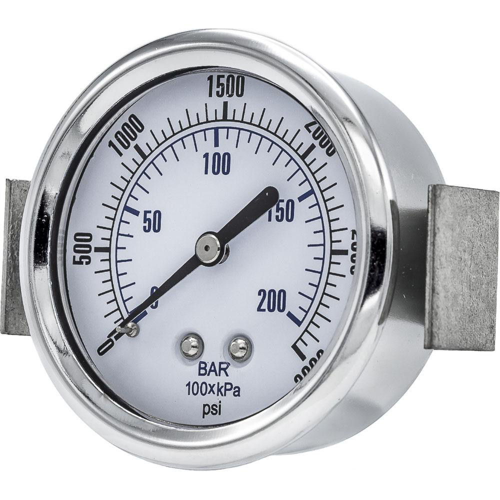 PIC Gauges - Pressure Gauge: 2-1/2" Dial Dia, 0 to 3,000 psi, 1/4" MNPT ...